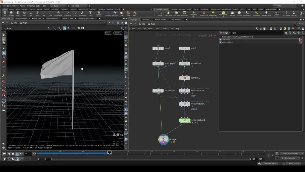 Create waving flag in Houdini in 90 seconds - YouTube