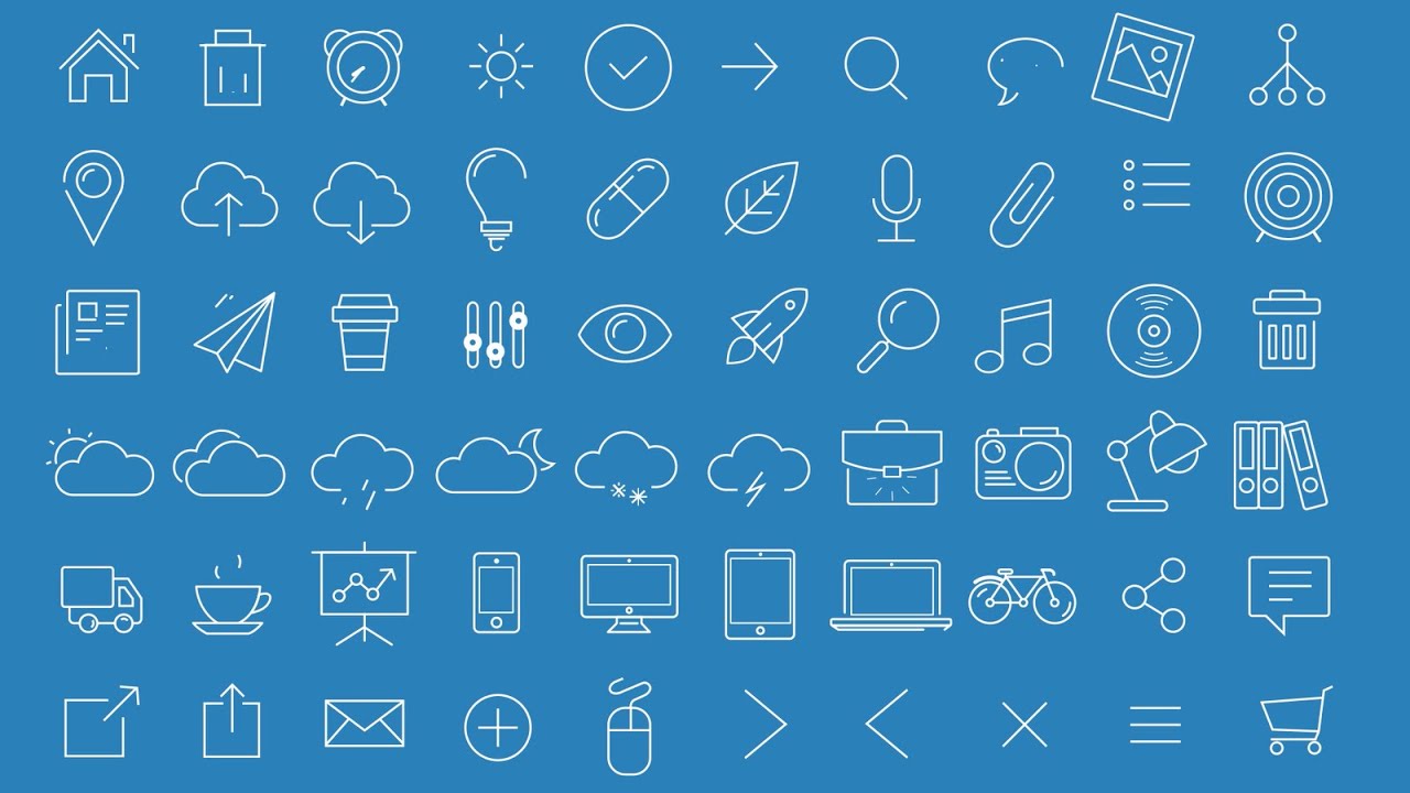60 Thin Line Animated Icons - YouTube