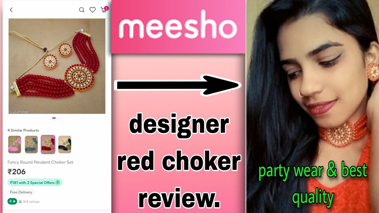 meesho stylish choker pendant review || affordable and best quality💯 # ...