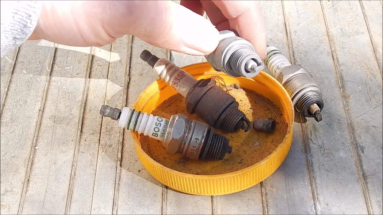 Clean spark plugs with a grit blaster - YouTube