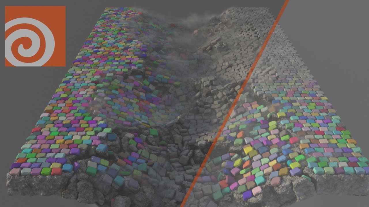 Ground Collapse with Stones | Houdini - YouTube