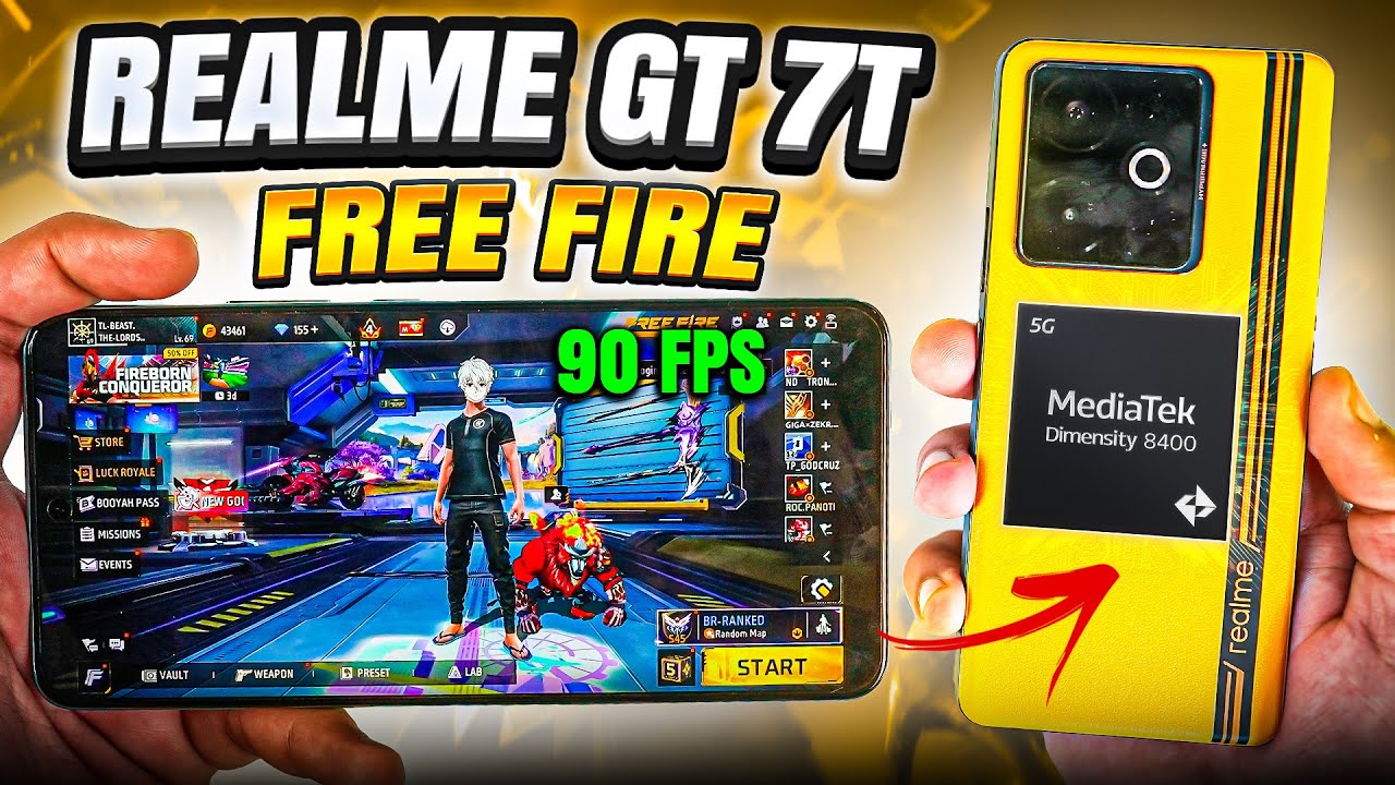 Free Fire on Realme GT 7T 🔥 | Ultra Graphics + Lag-Free 144FPS Test ...