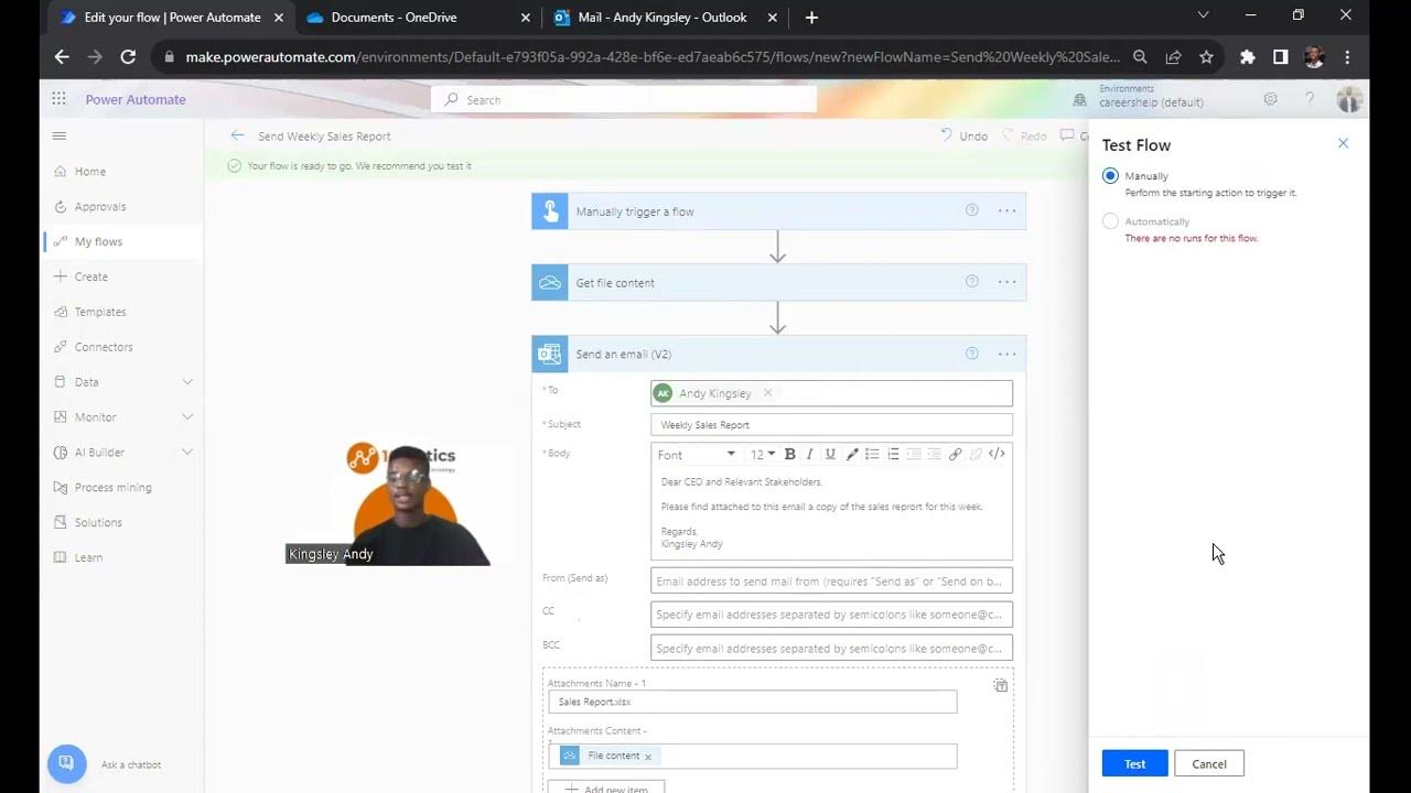 How to Send Email with Attachment using Power Automate - YouTube
