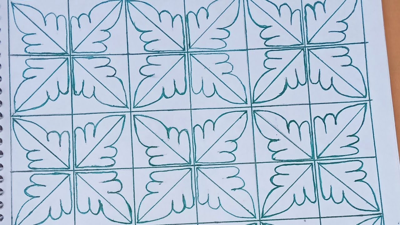 পাতা দিয়ে নকশিকাঁথার ডিজাইন। nokshi kathar design.beautiful design ...