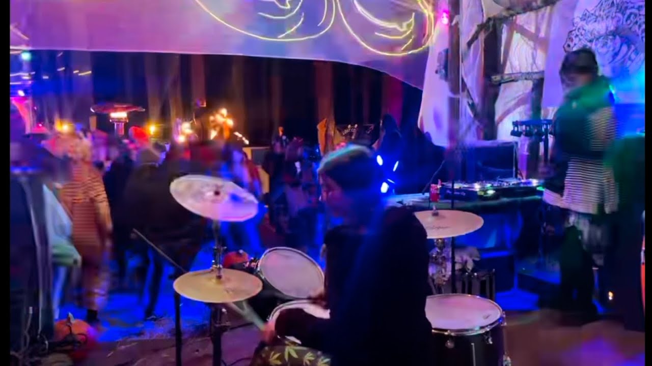 Felicity feline drums for BOSA, Eclectic Farms full moon party in ...