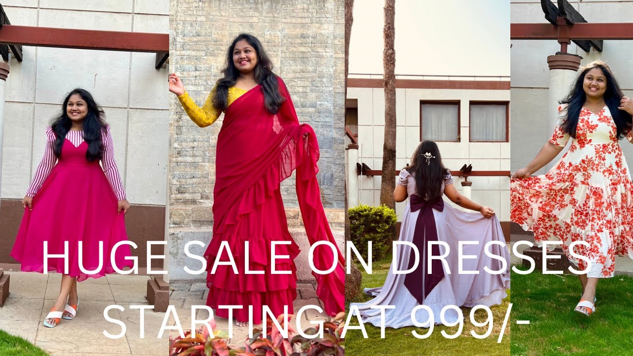 Huge Sale on Maxis, knee length frocks, ruffles sarees. Everything ...