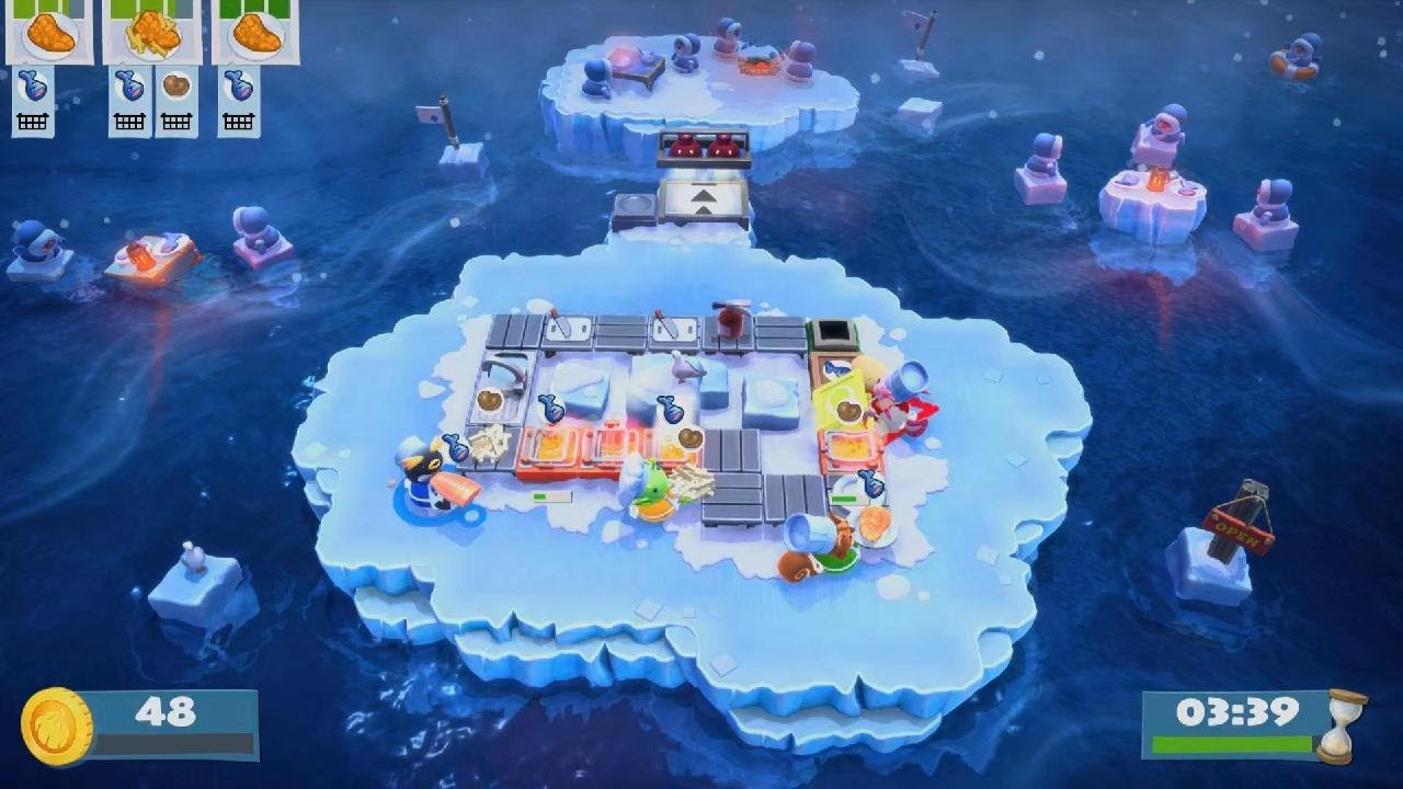 Overcooked! All You Can Eat Level 3-1 - 4 stars/4 players - YouTube
