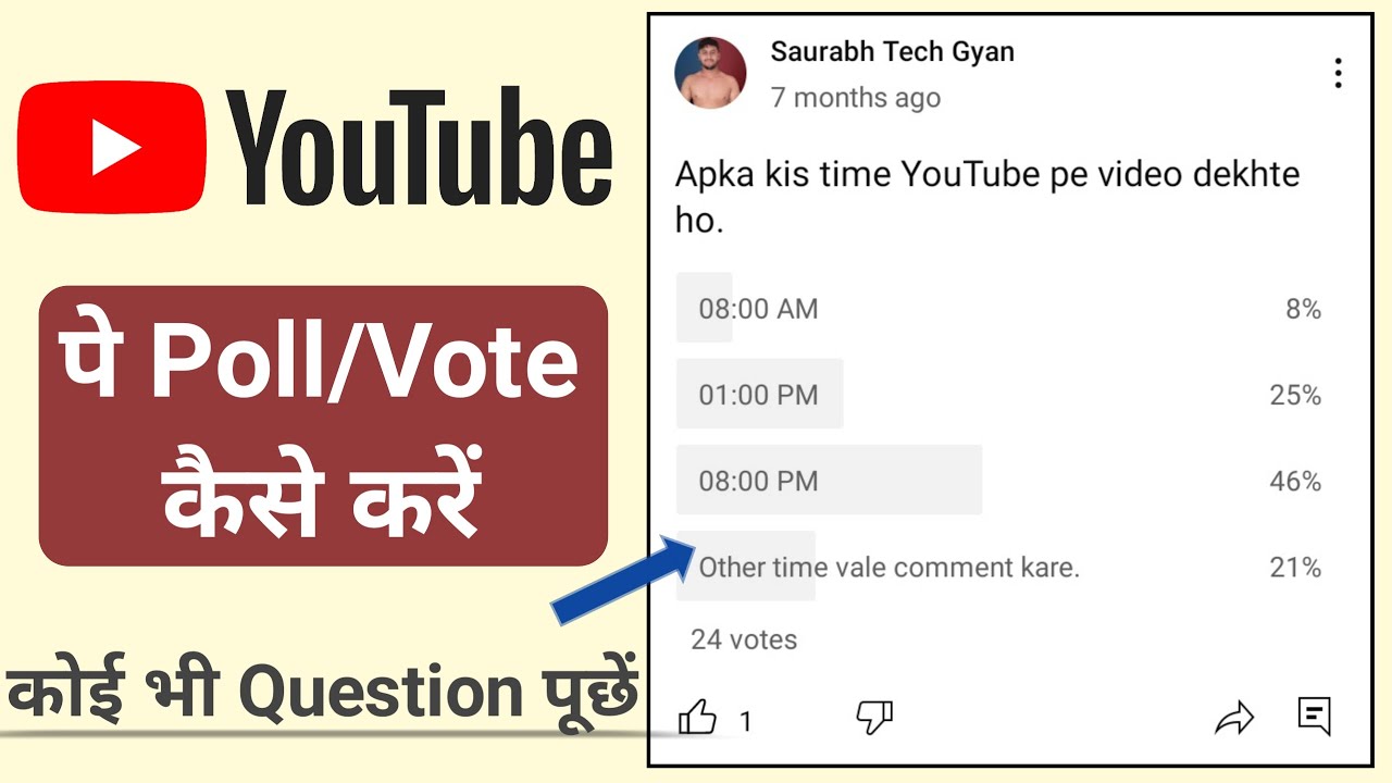 How To Poll/Ask Questions On YouTube | YouTube pe Image Poll Question ...