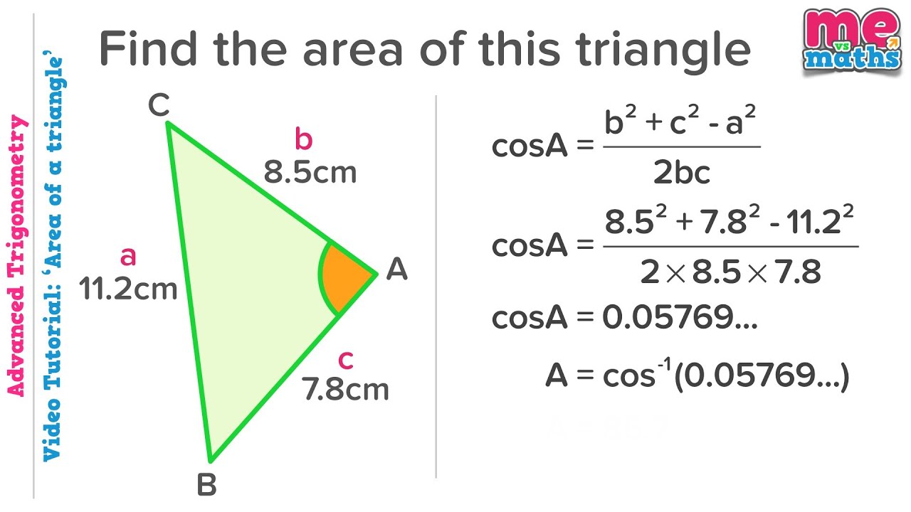 Area Of A Triangle Using absinC Advanced Trigonometry 8 8