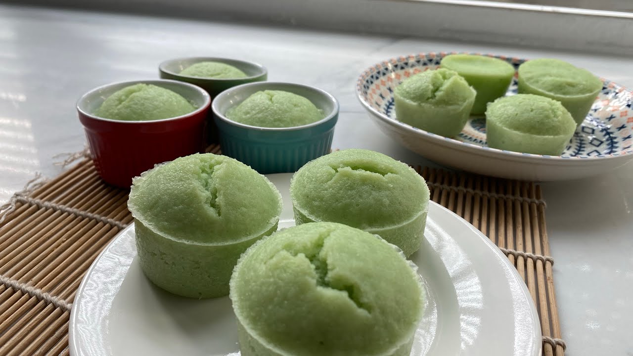 Steamed Pandan Rice Cake With Yeast (Zero Failure) - YouTube