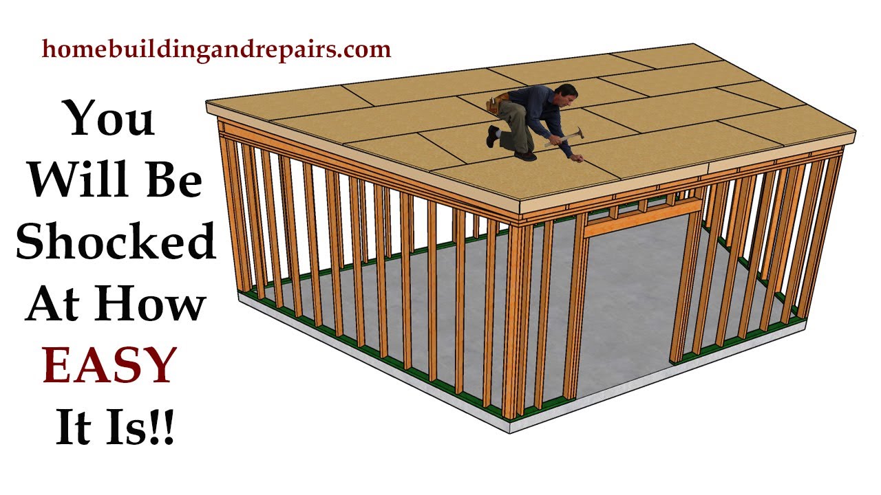 How To Build Low Sloping Roofs For Sheds, Garages And Small Buildings ...