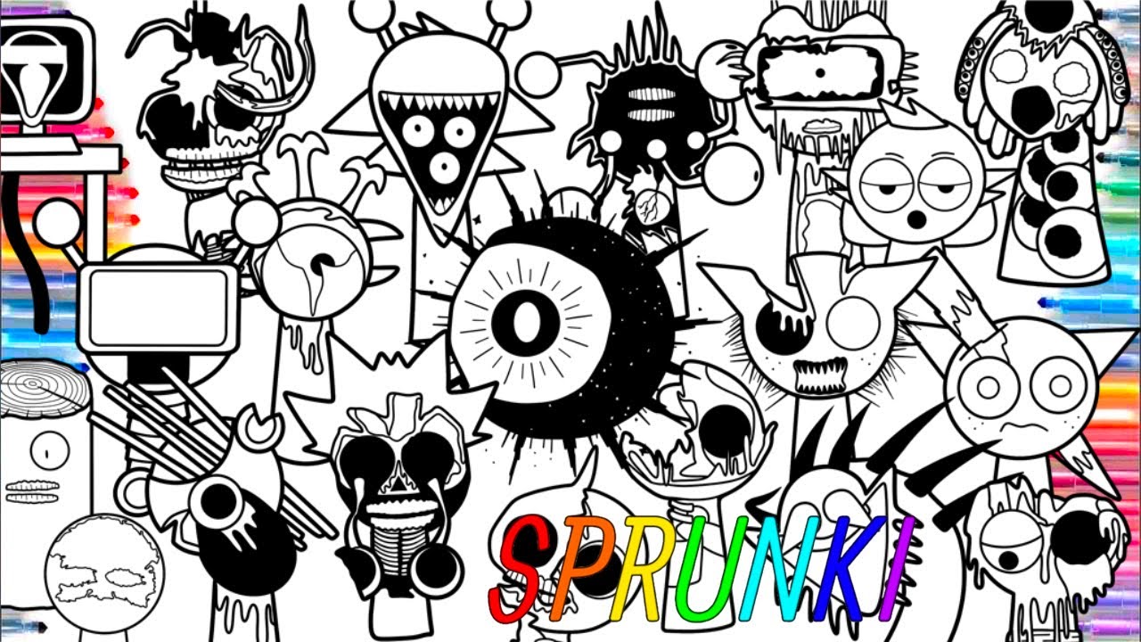 SPRUNKI New Coloring Pages / How to Color ALL Incredibox Sprunki New ...