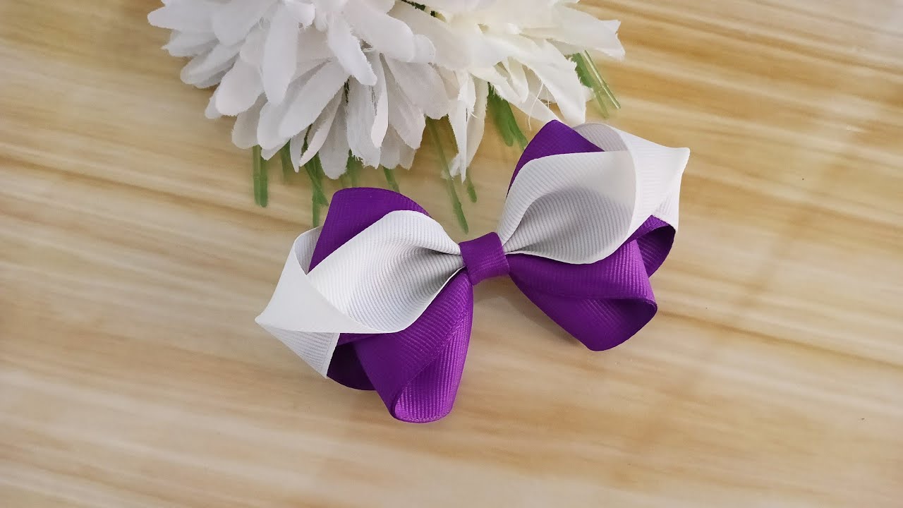 STEP BY STEP MAKING BEAUTIFUL RIBBON BOW TUTORIAL 🎀 RIBBON CRAFT - YouTube