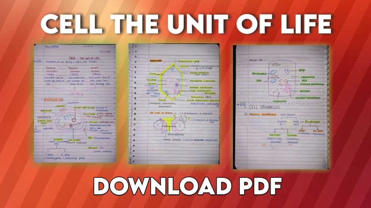 Cell The Unit Of Life Handwriting Notes | GG MAAM | #NEET UG - YouTube