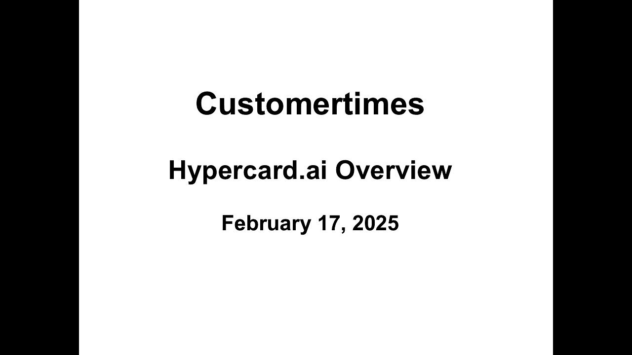 Analyst Cam: Hypercard.ai by Customertimes - YouTube