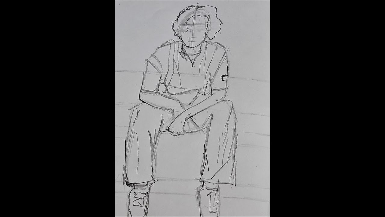 sitting figure drawing /pencil sketch/simple and easy tutorial for ...