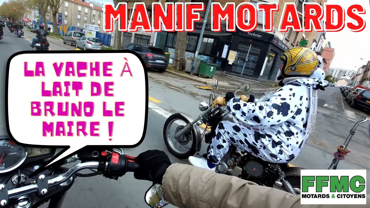 MANIF de Motards à Paris - FFMC - La vache à lait de Bruno Le Maire ...