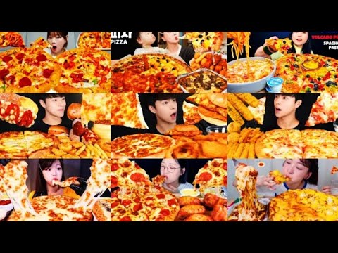 ULTIMATE CHEESY PIZZA MUKBANG COMPILATION 💯 DELICIOUS FAST FOOD EATING SHOW REAL SOUND ASMR PIZZA 🍕