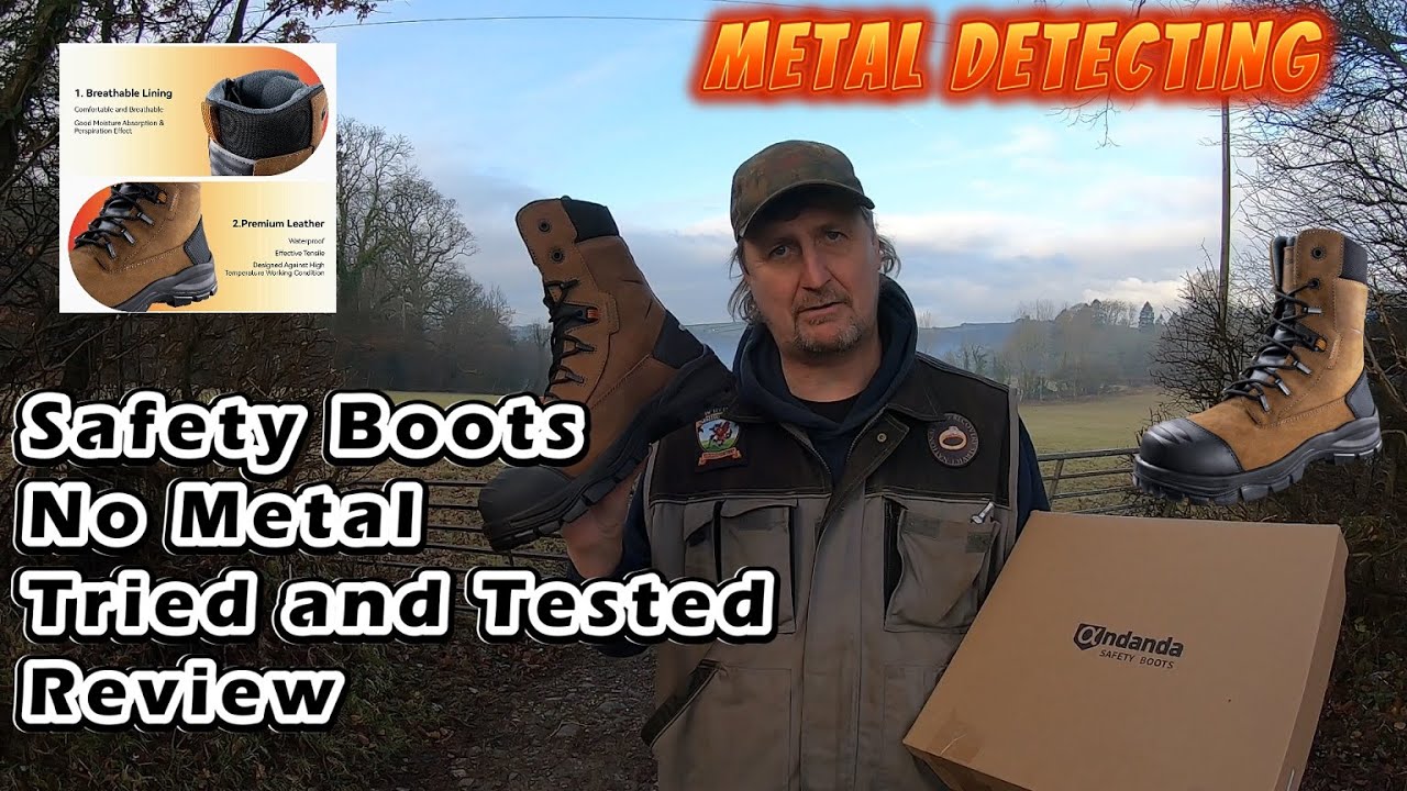 Testing the ANDANDA NO Metal Safety Boots Ideal For Metal Detecting ...