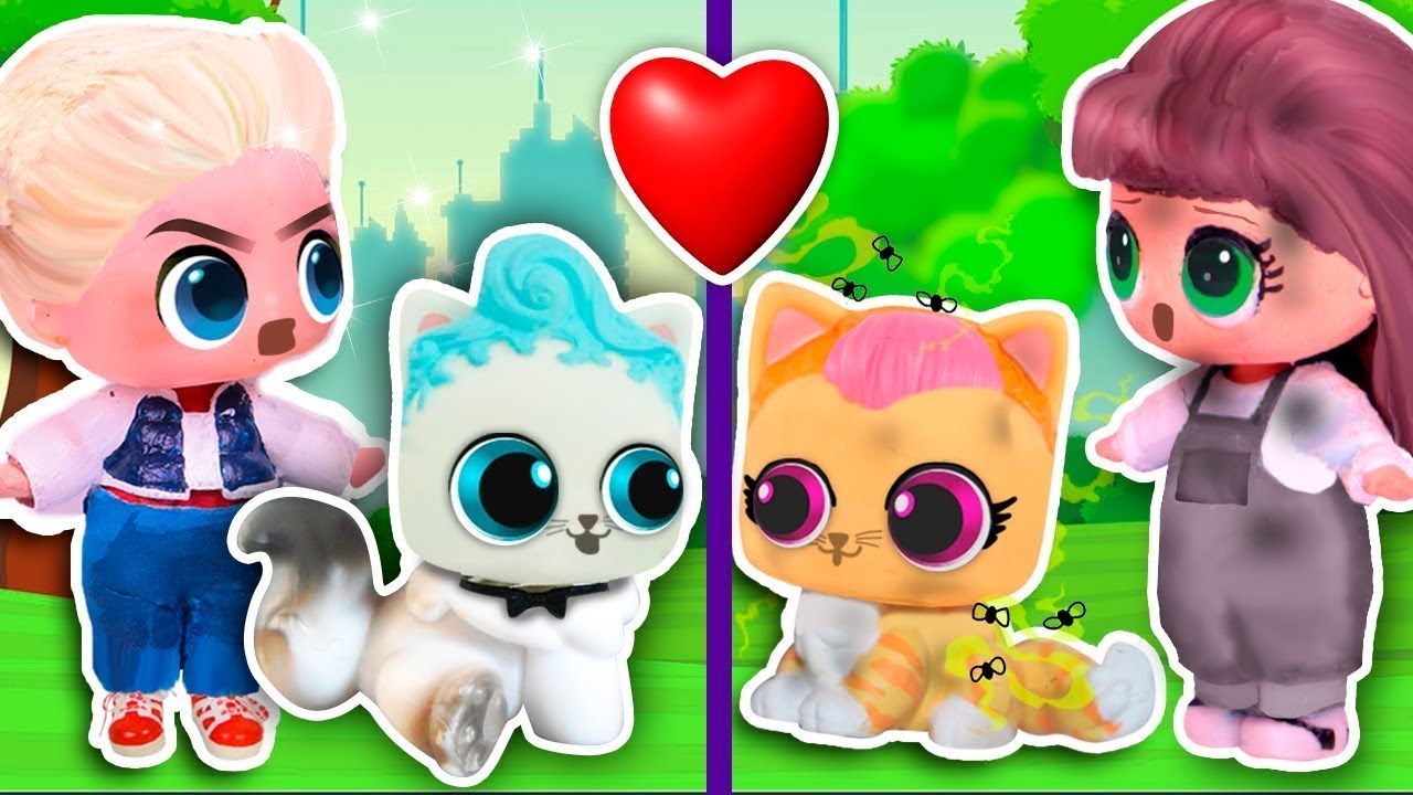 GATO RICO se ENAMORA de GATO POBRE ️ LOL PETS 🐱 Transformaciones ...