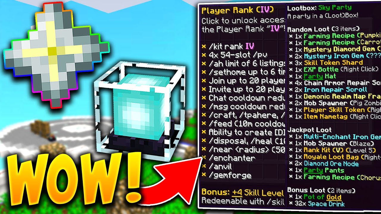 *NEW* RANK & LOOTBOX: Sky Party OPENING! | COSMIC SKY #7 (Minecraft ...