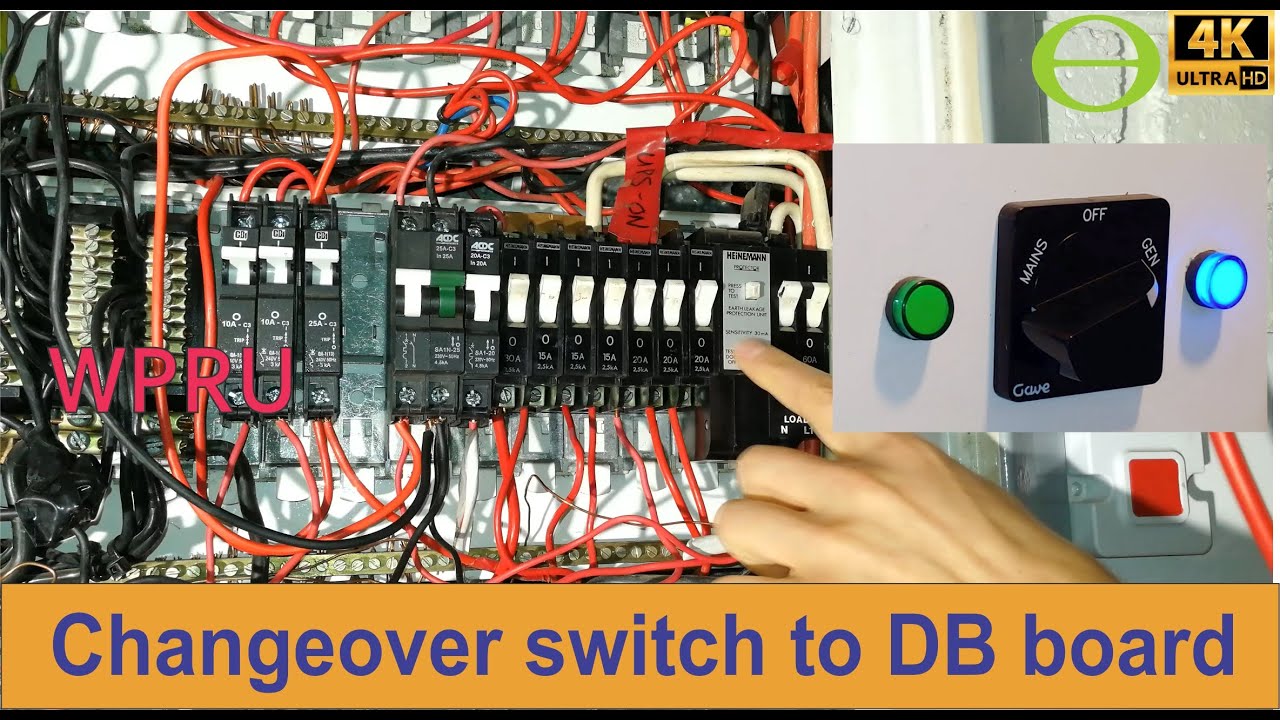How to wire a single phase change over switch to a 3-phase DB board ...
