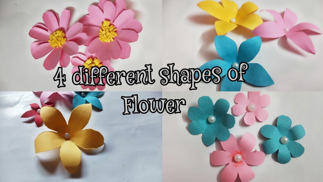 4 different kinds of flower / How to make paper flower / Diy paper ...