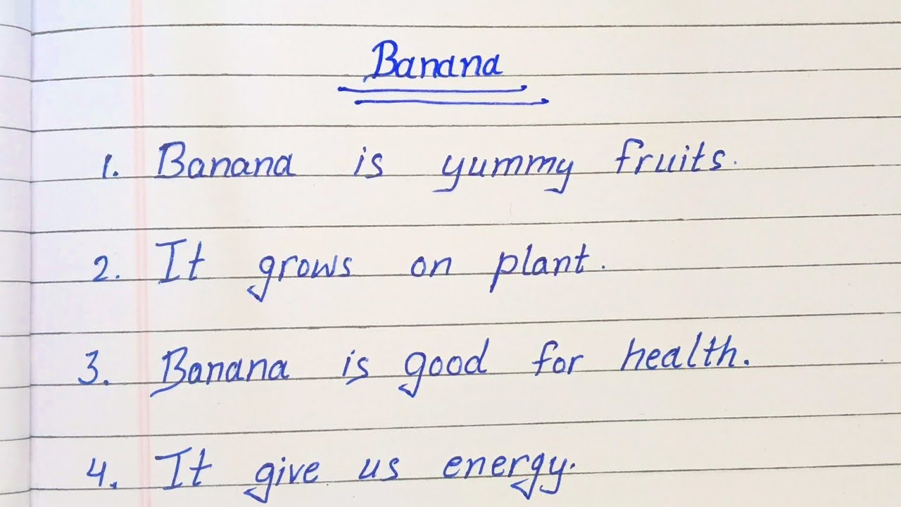 10 lines on banana 🍌 in English // my favourite fruit essay - YouTube