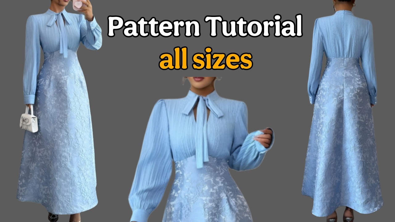 ️ The Secret to Quick & Elegant Long Dress Pattern Making | Beginner ...