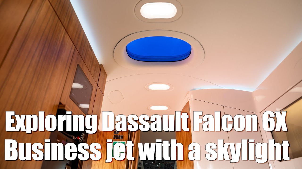 Exploring the business jet with a skylight: Dassault Falcon 6X - YouTube