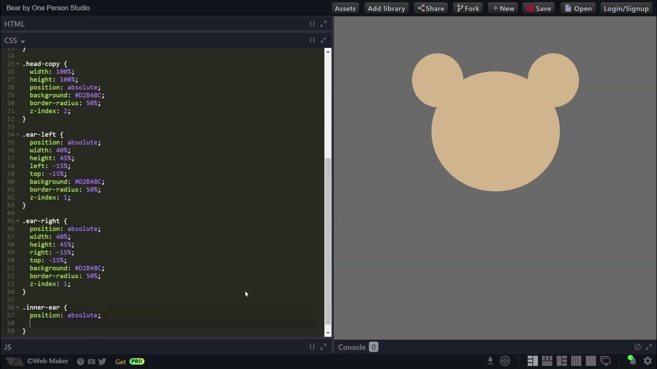 Creating a BEAR Face with HTML & CSS | Step-by-Step Tutorial - YouTube