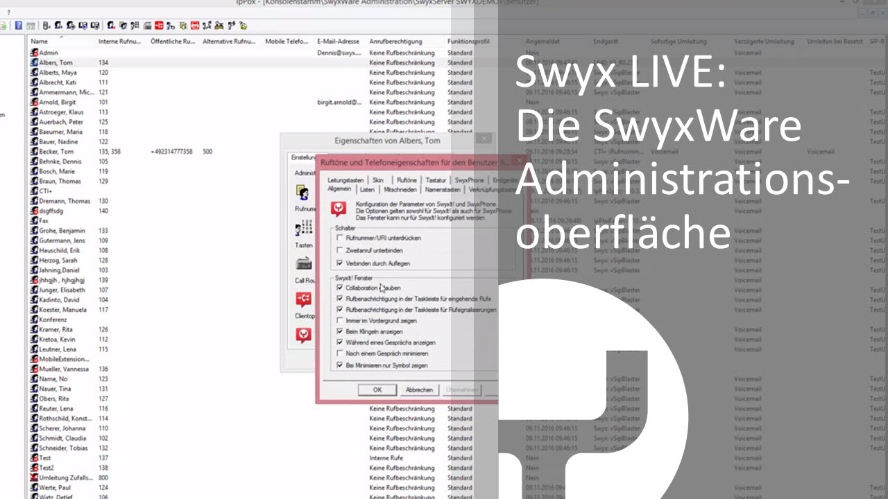 Swyx LIVE: Die SwyxWare Administrationsoberfläche - YouTube