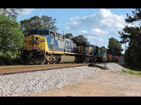 HD: CSX 547 leads CSX Q198-05 in Hogansville, GA - YouTube