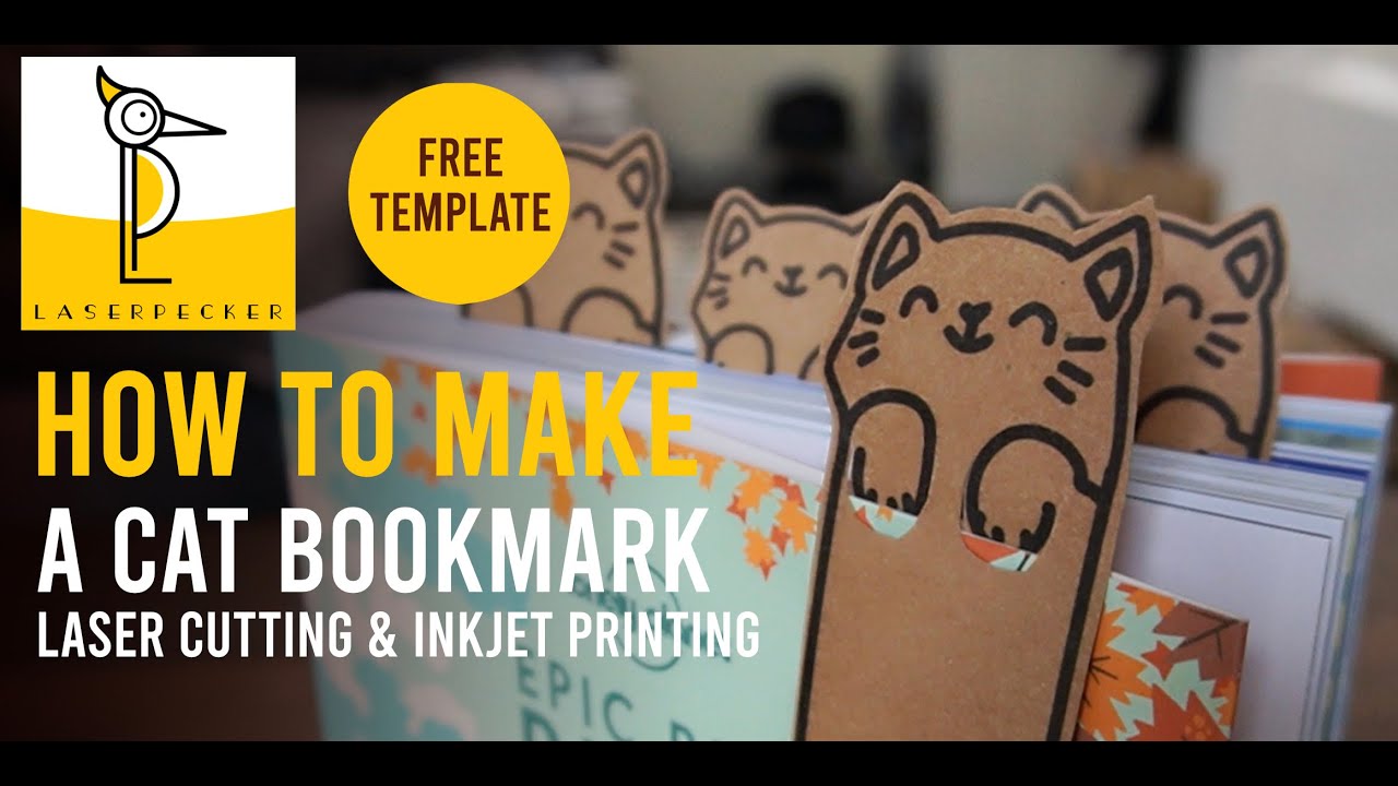 DIY Cat Bookmark: Inkjet Printing and Laser Cutting Techniques - YouTube