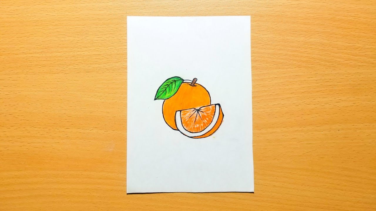 How to draw a " Orange " step by step easy drawing || Mim Art - YouTube