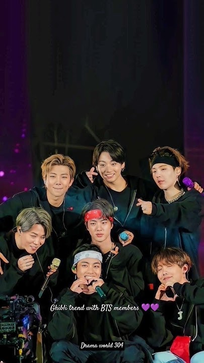 ghibli trend with BTS members 💜💜#bts #v #btsarmy #trending - YouTube