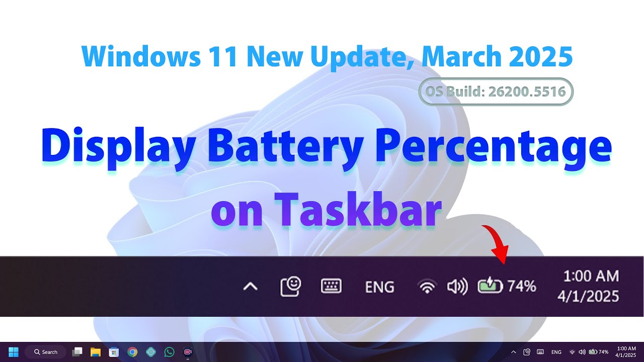 Display Battery Percentage on Taskbar in Windows 11 | Show Battery ...