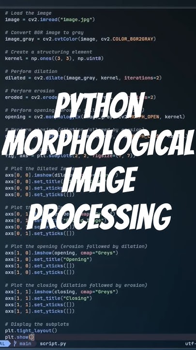 Morphological Image Processing in Python with OpenCV #python #ai #artificialintelligence - YouTube