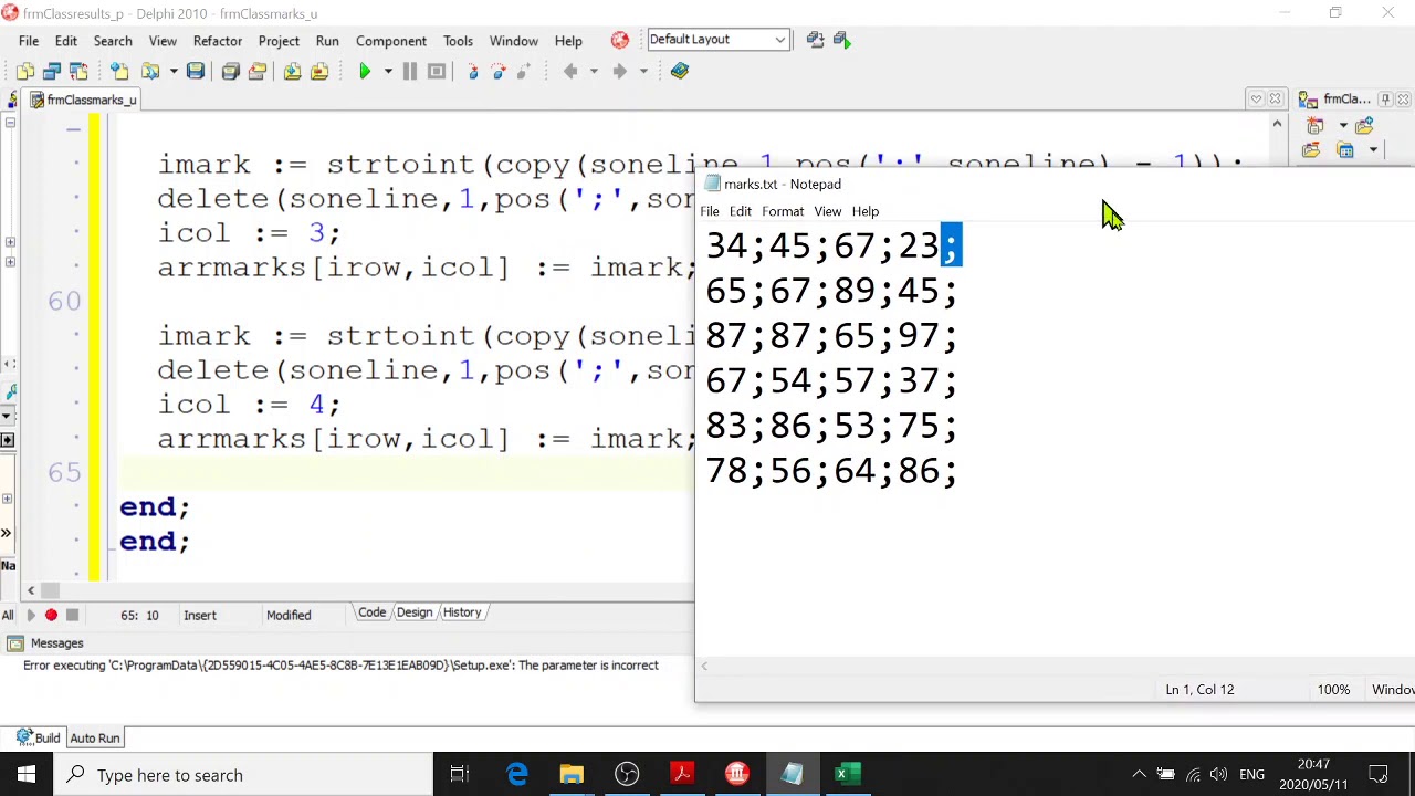 Gr 12 13 May Act 9 no 1 2D array and stringgrid - YouTube