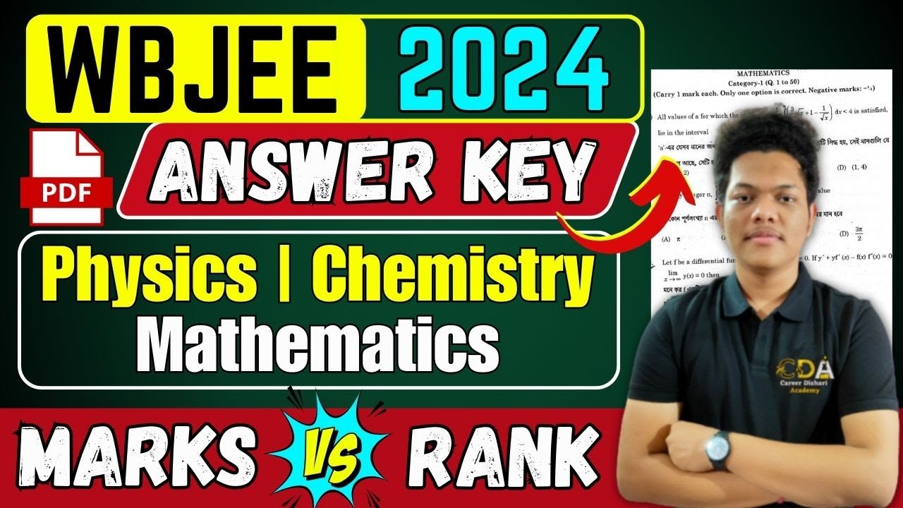 WBJEE 2024 Answer Key | WBJEE Answer Key 2024 | WBJEE 2024 Marks vs ...