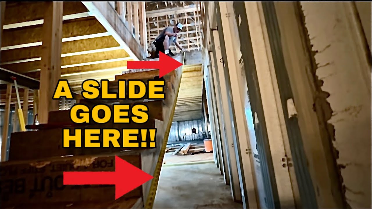 How to Build a DIY Slide Next to Basement Stairs, Part 1 - YouTube