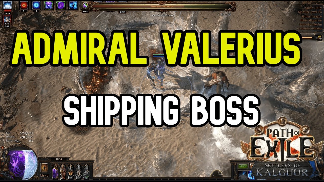 Path of Exile 3.25 - Shipping Boss - Admiral Valerius - KingsMarch ...