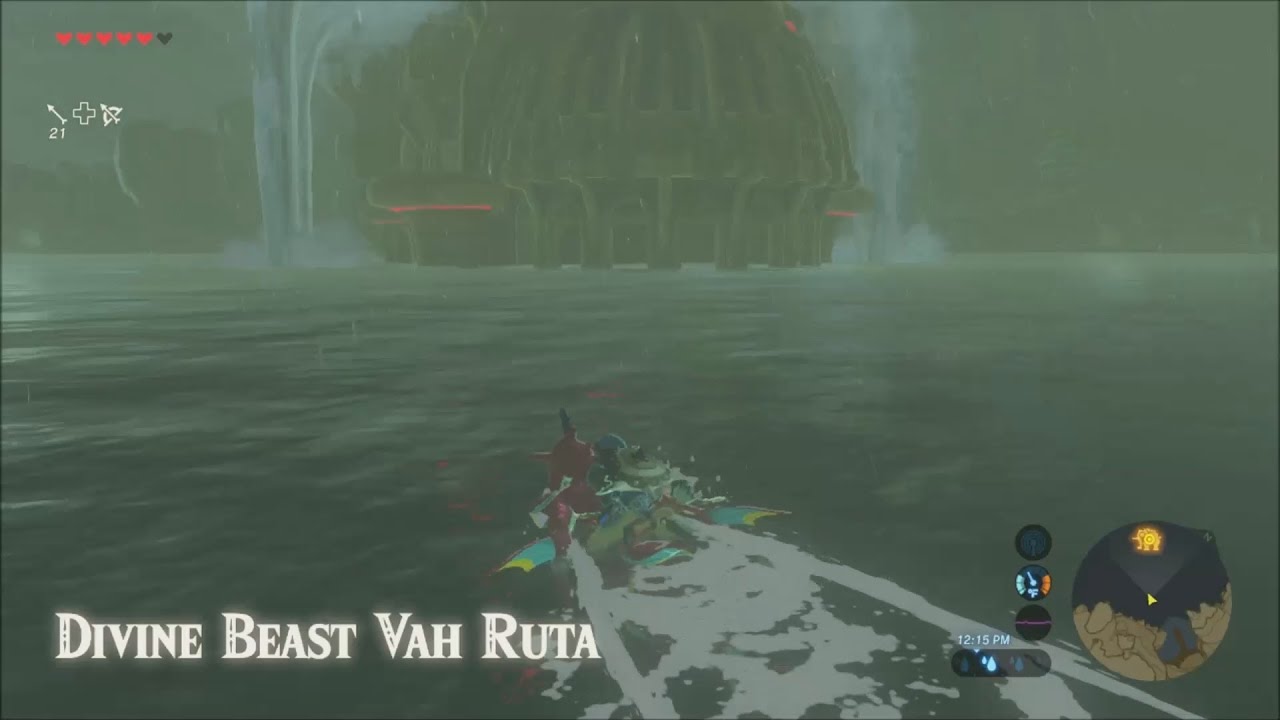 Legend of Zelda Breath of the Wild Divine Beast Vah Ruta Gameplay ...
