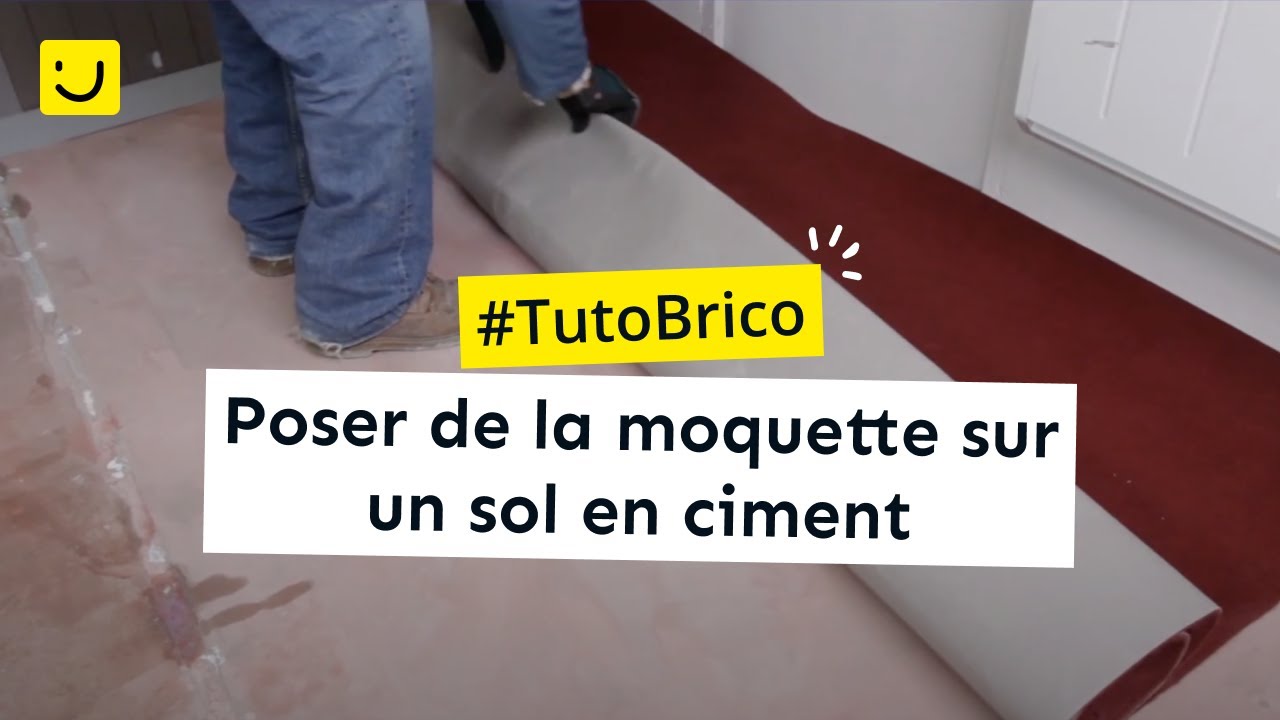 TUTO Poser de la moquette sur un sol en ciment - YouTube