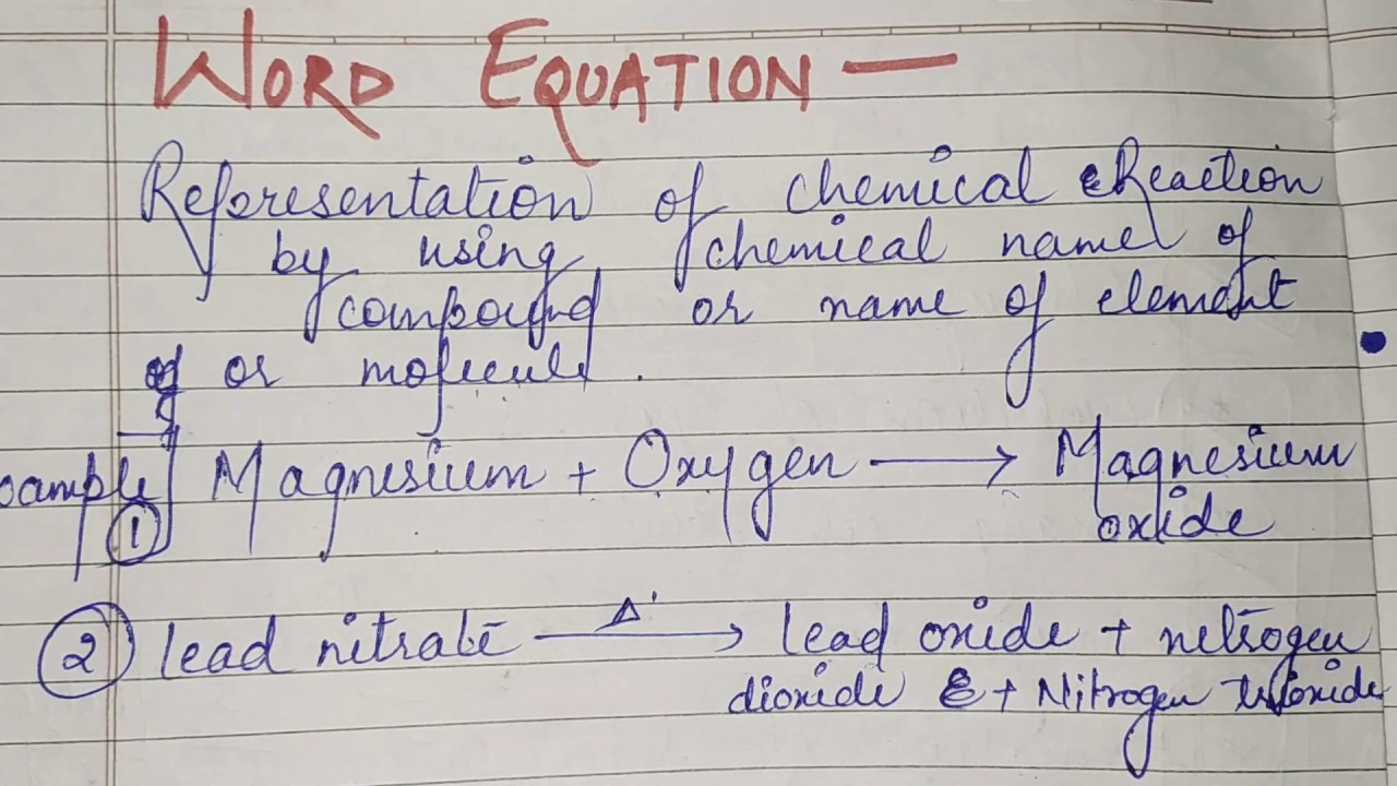Class-10 chemical reaction (Word equation and chemical equation )... # ...