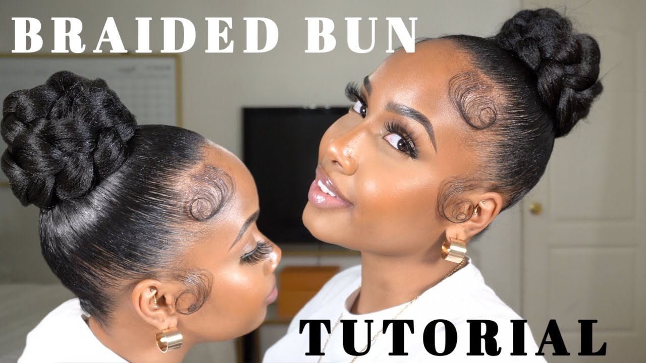 How To: Braided Bun Tutorial || Natural Hairstyles - YouTube