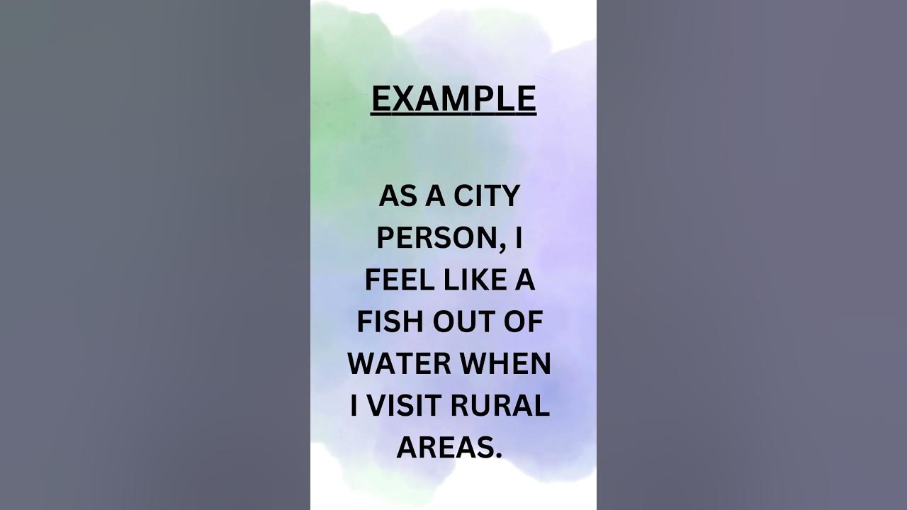 IDIOM- LIKE A FISH OUT OF WATER #englishvocabulary#idioms #idiom # ...