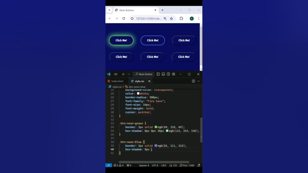 Neon Buttons | Html & Css #programming #shorts - YouTube