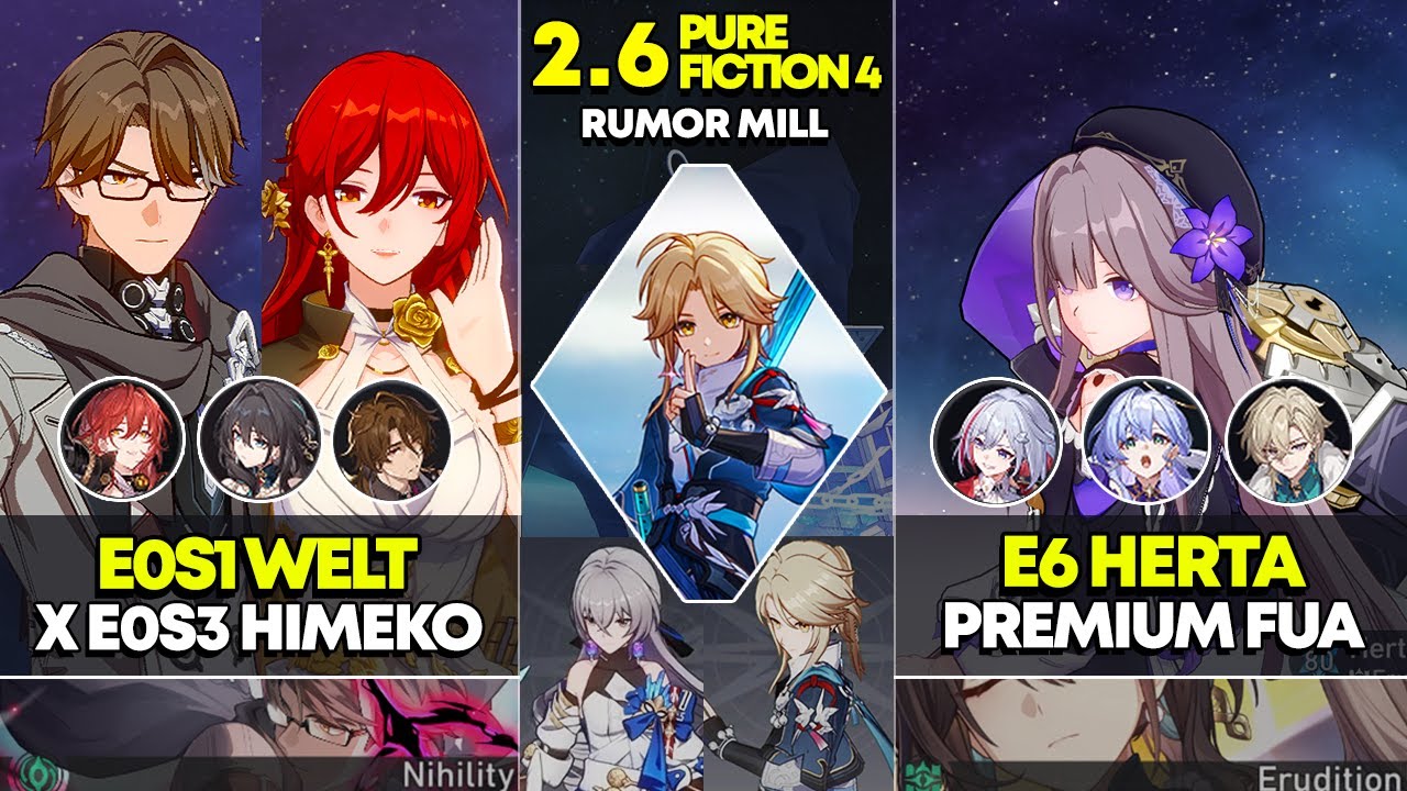 E0S1 Welt x Himeko & E6 Herta Premium FUA | Pure Fiction 4 | Honkai ...