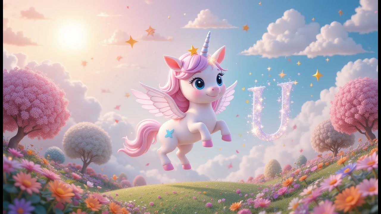 U is for Unicorn | ABC Phonics Song for Kids | Learn the Letter U with ...